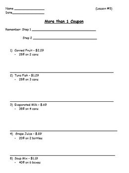 FREE - Discounts with Multiple Coupons Worksheet - FREE – Engaging ...