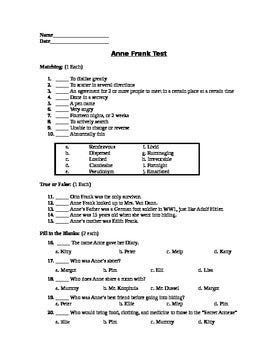 Diary of Anne Frank Assessment – Engaging Einsteins