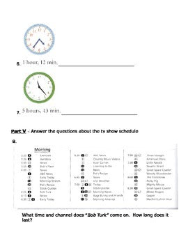 Time - Elapsed Time and Telling Time Assessment (Test) – Engaging Einsteins
