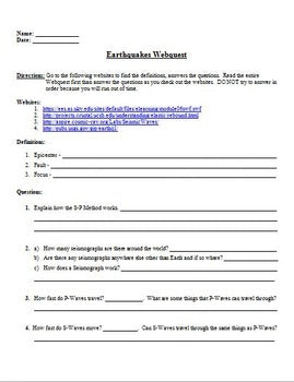 Earthquakes Webquest – Engaging Einsteins
