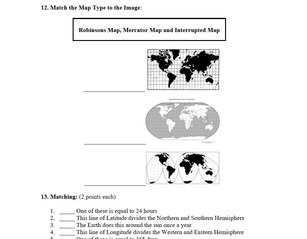 Basic Geography Assessment (Test) – Engaging Einsteins