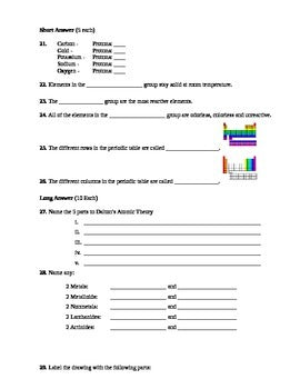Periodic Table Assessment (Test) – Engaging Einsteins
